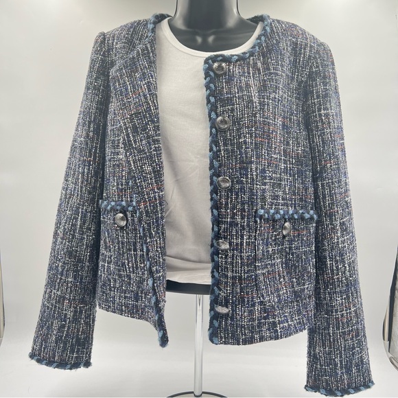 LOFT | Jackets & Coats | Loft Blue Tweed Blazer | Poshmark